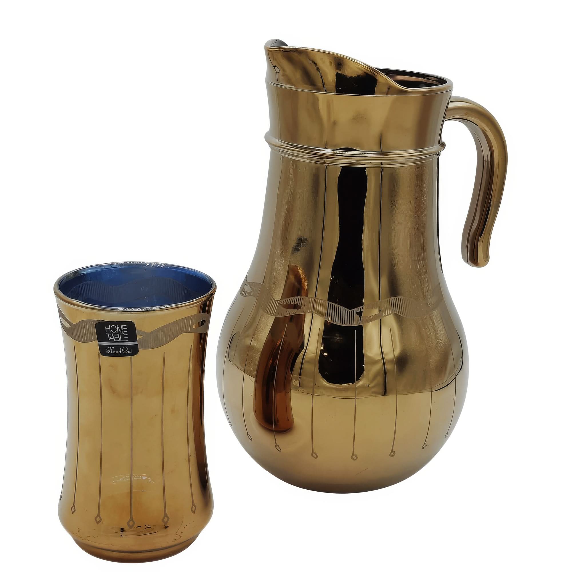 Deluxe Golden Jug Glass Set with HB glass 7PC (Glassware)