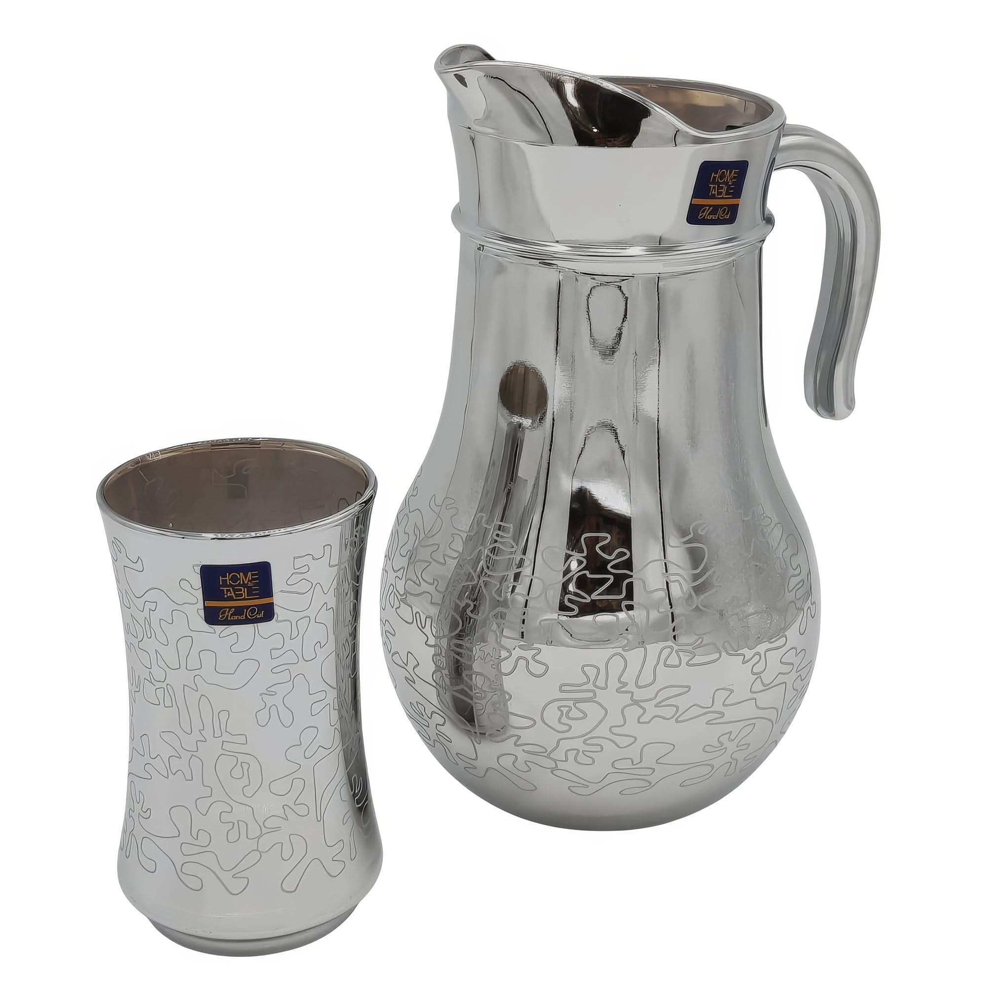 Antique Silver Jug glass set with HB glass-7 PC (Glassware)
