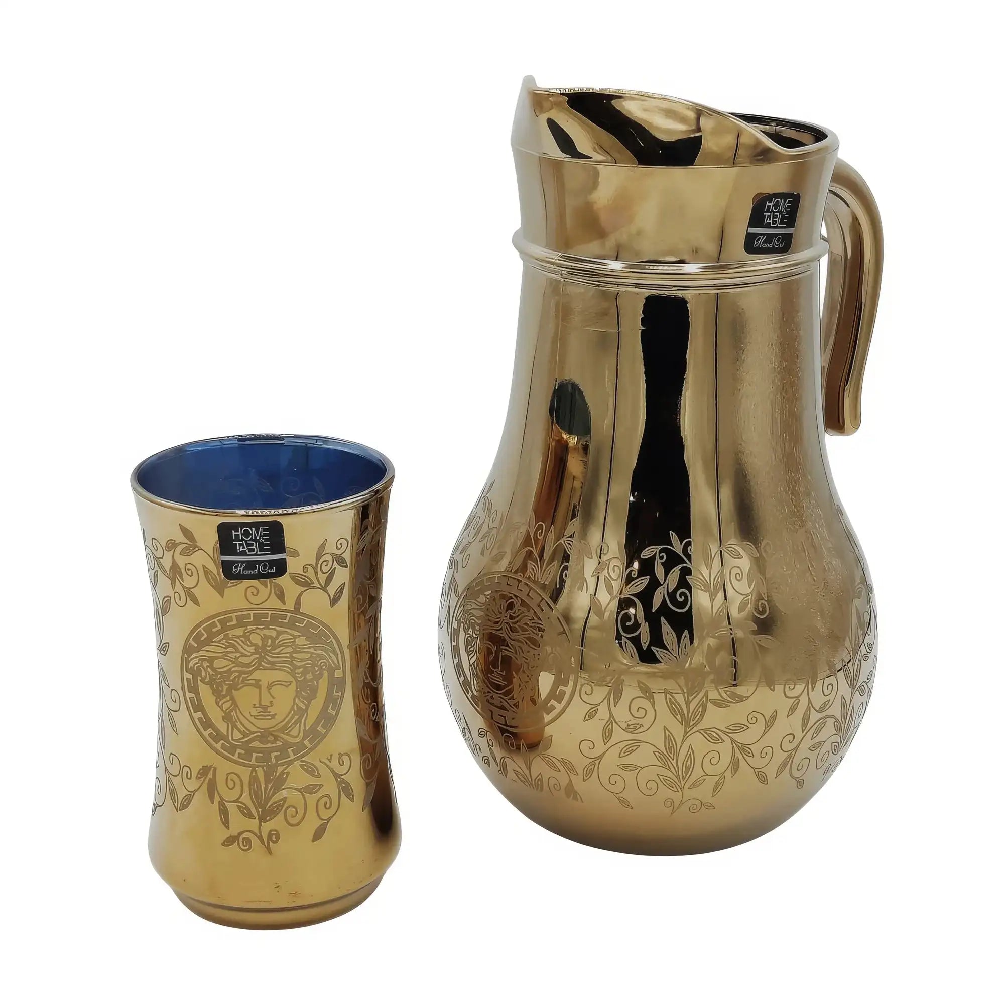 Royal Golden Jug Glass Set with HB glass 7PC (Glassware) – Homentable